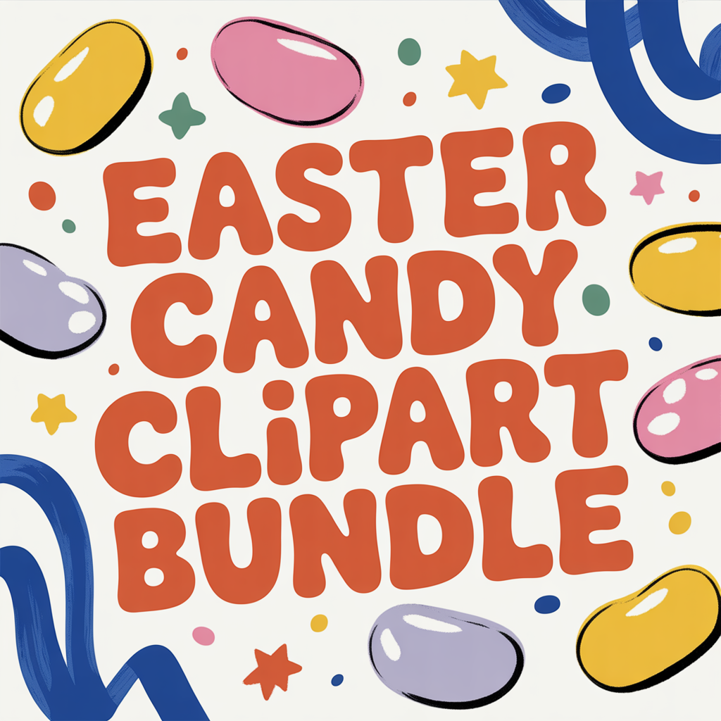 Easter Candy Clipart Bundle PNG | Colored + Outline Versions | Growing ...