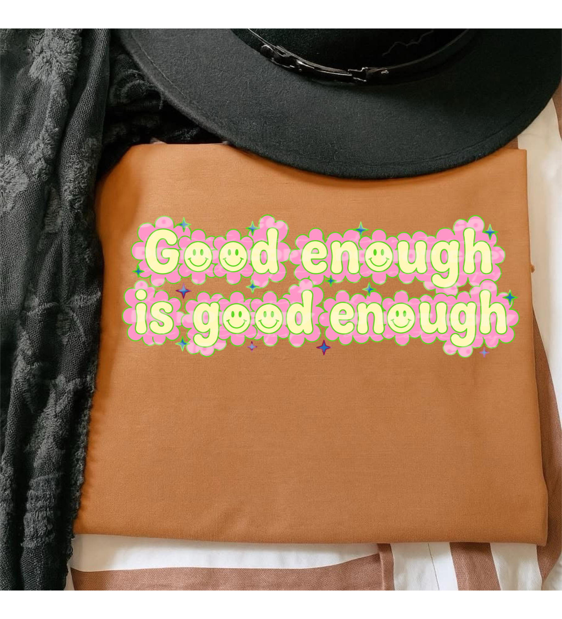 Good Enough Is Good Enough PNG | Smiley Face Quote Design | Positive M ...